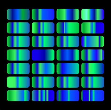 Premium Vector Green And Blue Gradient Swatches Set