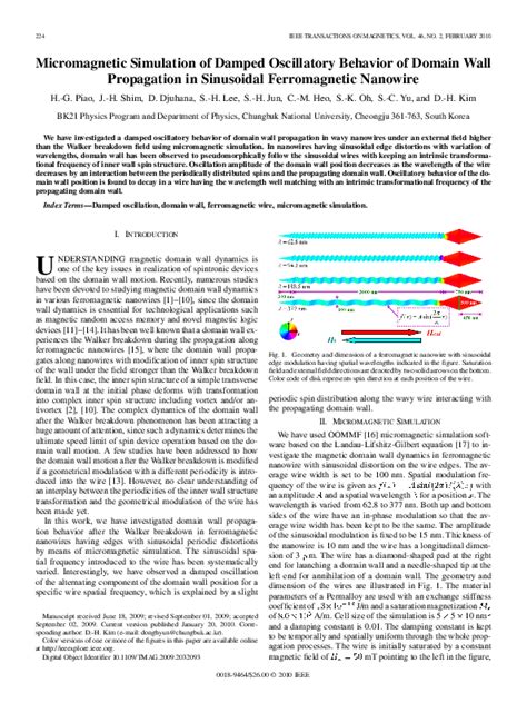 Pdf Micromagnetic Simulation Of Damped Oscillatory Behavior Of Domain