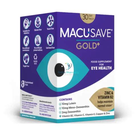 Buy Macusave Gold Eye Supplements Online 30 Day Pack 90 Capsules