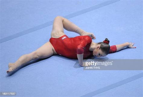 Russian Gymnast Aliya Mustafina Competes During The Floor Event Of
