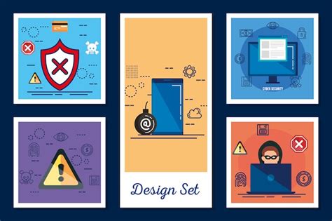 Premium Vector Design Set Cyber Security
