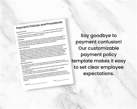 Payment Policies And Procedures Canva Editable Template Business