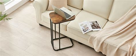 Kjgkk C Shaped End Table 27 Inches High Small Side Table For Sofa And Bed Couch