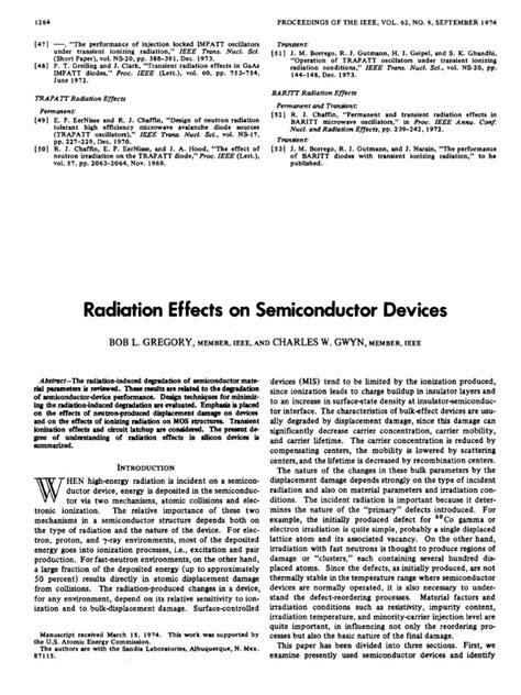 Radiation Effects On Semiconductor Devices Pdf Bipolar Junction Transistor Field Effect