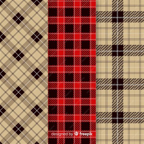 Free Vector Beautiful Buffalo Pattern Collection