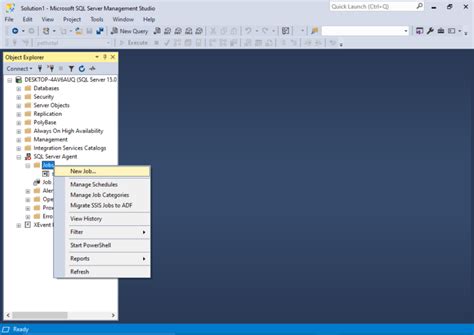 Create A Sql Server Agent Job Using Ssms