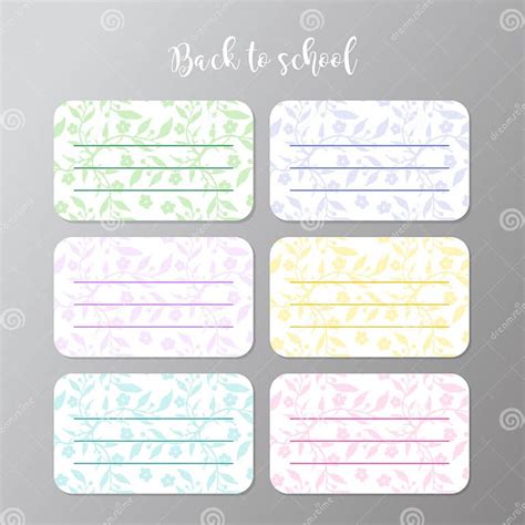 Notebook Labels Back To School Set Of Stickers Stock Illustration