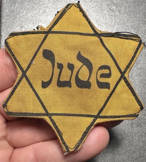 Star Of David Jude From Germany Jew Jewish Cloth Patch Worn With Back