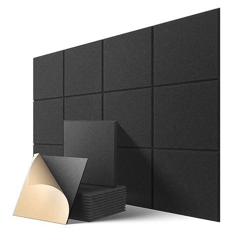 Paneles Acústicos Adhesivos Paquete De 12 12 X 12 X 0 4 Pulgadas