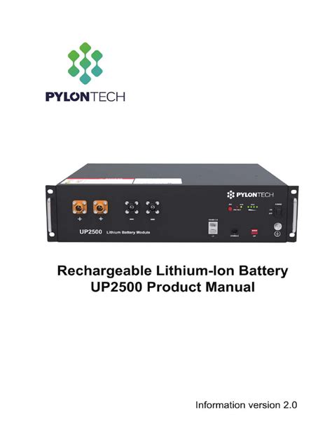 Pylontech Up2500 24v Manual Pdf