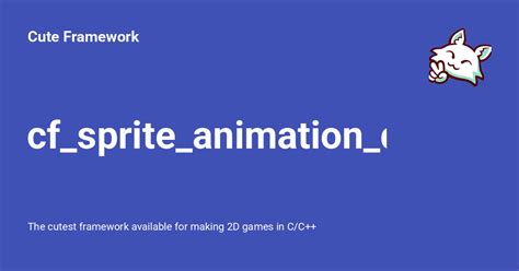 Cf Sprite Animation Delay Cute Framework