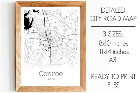 Conroe Texas City Map Illustration Par Svgexpress · Creative Fabrica