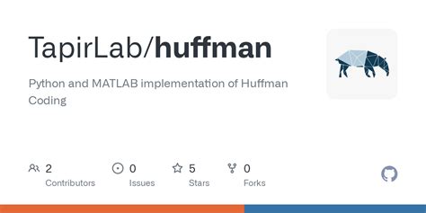 Github Tapirlabhuffman Python And Matlab Implementation Of Huffman Coding