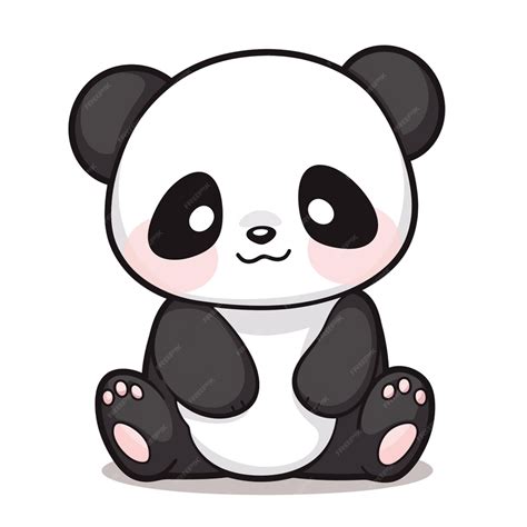 Cute Cartoon Panda Bear With Green Leaves Vector Illustration Premium Ai Generated Vector
