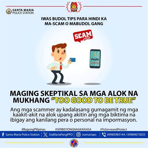 Iwas Budol Tips If It Seems Santa Maria Police Station Facebook