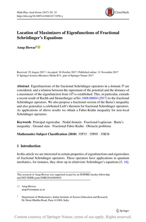 Location Of Maximizers Of Eigenfunctions Of Fractional Schr O Dinger