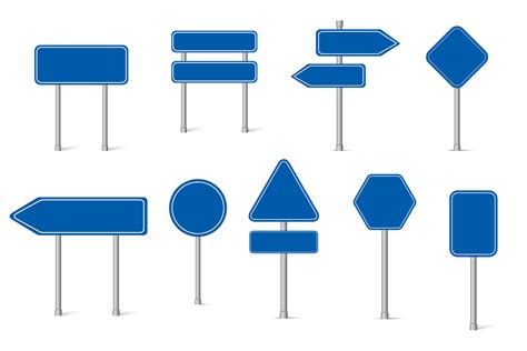 Blank Blue Road Signs