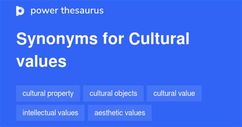 Cultural Values Synonyms 263 Similar Words And Phrases