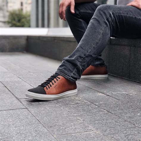 Handmade Leather Sneakers Mens Casual Shoes With Cotton Toe Etsy