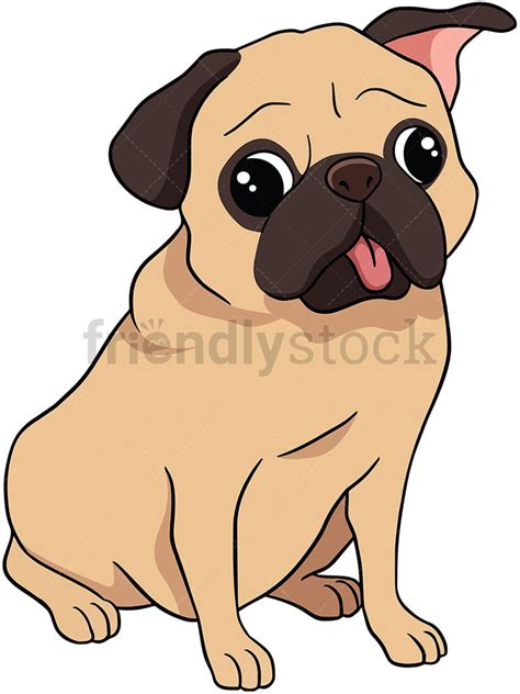 Pug Cartoon Background Clipart