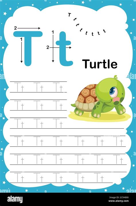 Colorful Letter T Uppercase And Lowercase Alphabet A Z Tracing And