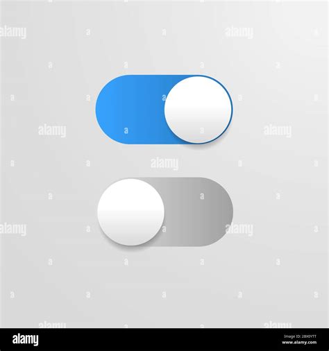 Switch Off On Button Vector Blue Toggle Mobile App Vector Power