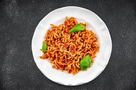 Premium Photo Bolognese Pasta Sedanini Rigati Tomato Sauce Healthy