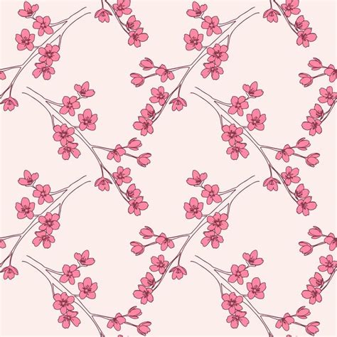 Japanese Cherry Blossom Pattern Vector Art Icons And Graphics For