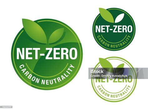 Stiker Netralitas Karbon Nol Bersih Ilustrasi Stok Unduh Gambar