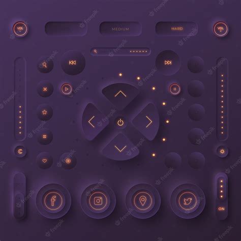 Free Vector Neumorphic Design User Interface Elements