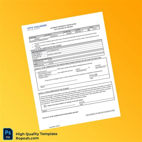 Usa Editable Residency Certification Template In Word And Pdf Formats