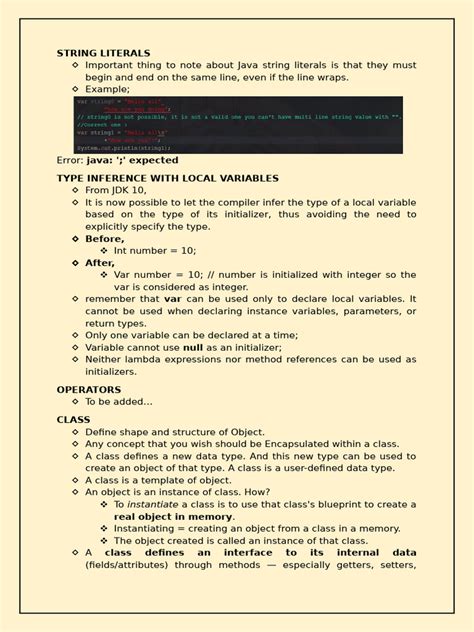 Java String Literals And Class Basics Pdf Method Computer