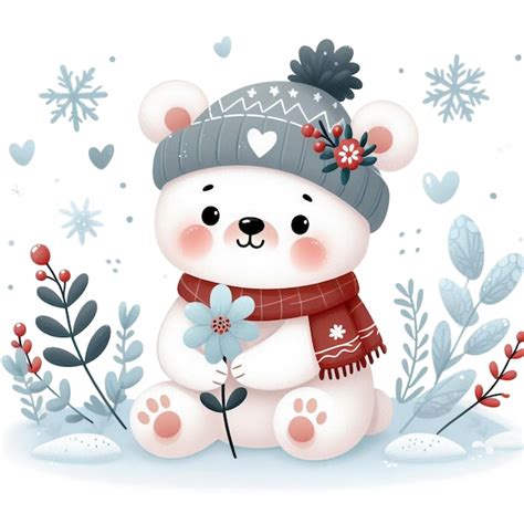 Premium Photo Cute Winter Bear Sublimation