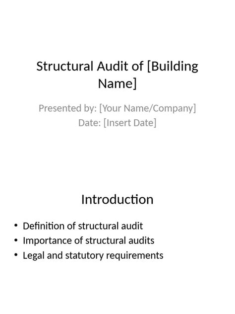 Structural Audit Presentation Pdf