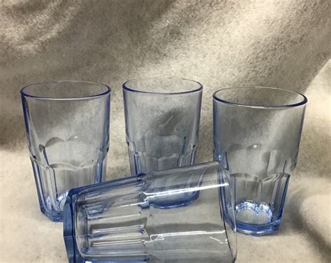 Vintage Crisa Libbey Beautiful Light Blue Tumblers Set Of 4 14 Ounces