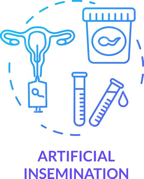 Blue Icon For Artificial Insemination Aiding Womans Fertility Vector