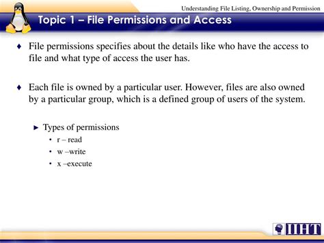 PPT Understanding File Listing Ownership And Permission PowerPoint Presentation ID