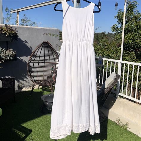 Beautiful Boho White Maxi Dress With Embroidery Depop
