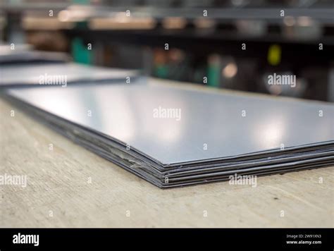 Strips Of Thin Metal On The Working Table Of The Bender Of The Ebb
