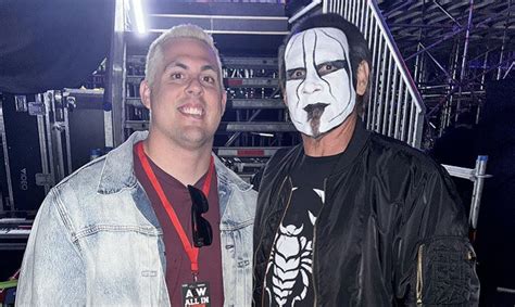 Stings Son Backstage At Aew All In London Ricochet And Kyle Fletcher