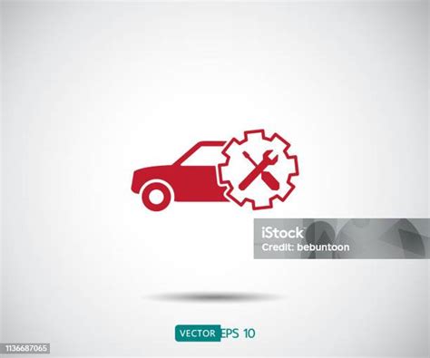 자동차 서비스 아이콘 자동 수리 평면 유지 보수 로고 디자인 벡터 일러스트 레이 션 개념에 대한 스톡 벡터 아트 및 기타 이미지 개념 개발 광고 Istock