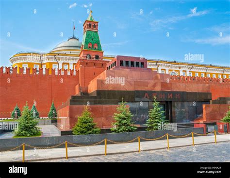 Lenins Mausoleum Also Known As Lenins Tomb Situated On The Red