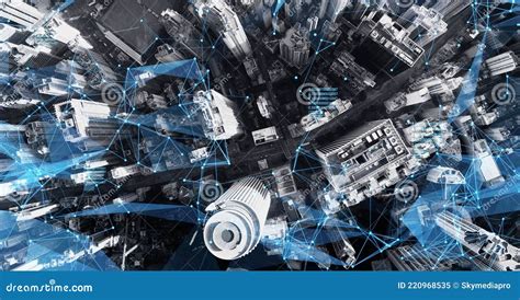 Aerial Wireless Communication Network Concept Iot Internet Of Things