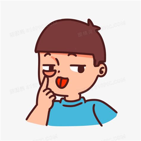手绘卡通做鬼脸男孩素材图片免费下载png素材编号z09ij52n0图精灵