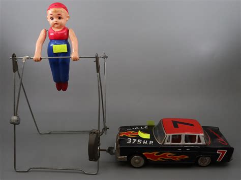 Lot Ichiko Pu Japan Tin Friction Powered Toy Stock Racing Car