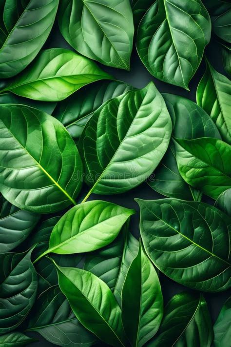 Green Leafy Background With Intricate Light And Shadow Patterns For