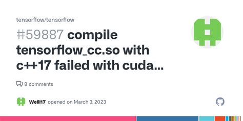 compile tensorflow cc so with c 17 failed with cuda support · issue