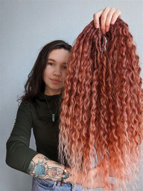 Curly Dreads Copper Curly Dreads Redheads Synthetic Dreads Double Ended Dreadlocks Ombre Fox