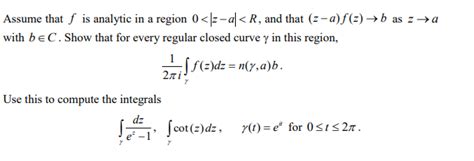 solved assume that f is analytic in a region 0