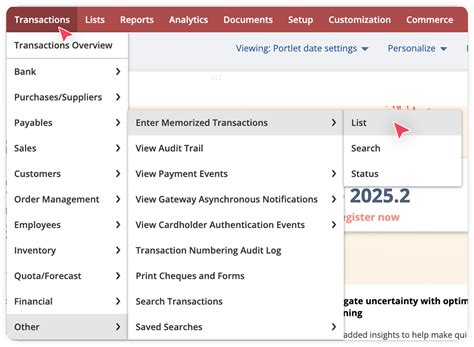 Automating Recurring Transactions With Memorized Transactions In Netsuite